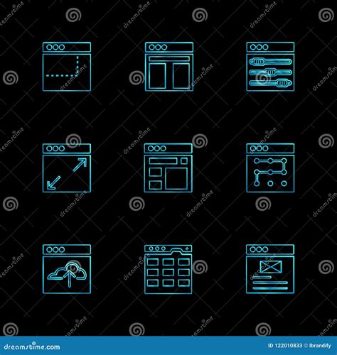 website web user interface web app eps icons set vector stock