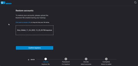 Xton Wallet Restore Wallet From A Keystore