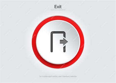 Premium Vector Emergency Fire Exit Door Icon Red Exit Icon Arrow