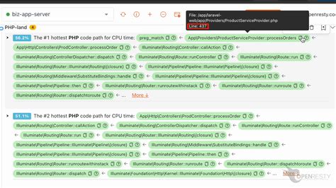 pinpointing the hottest php code paths with high cpu usage using