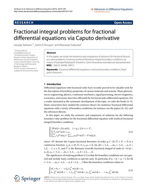 Pdf Fractional Integral Problems For Fractional Differential