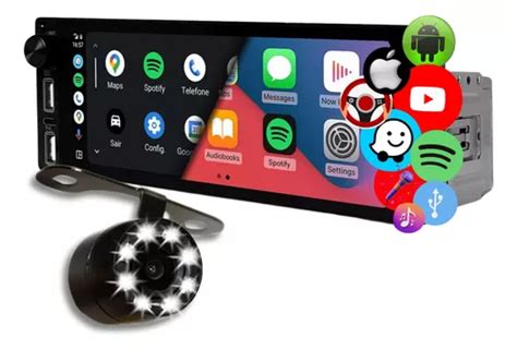 Kit Multimídia Radio 1din Universal Android Carplay Gps Usb Parcelamento Sem Juros