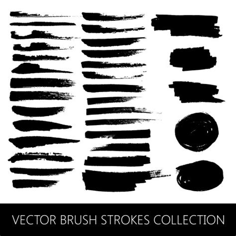 Large Set Different Grunge Brush Strokes Vector Image