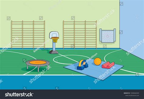 School Gym Background Cartoon