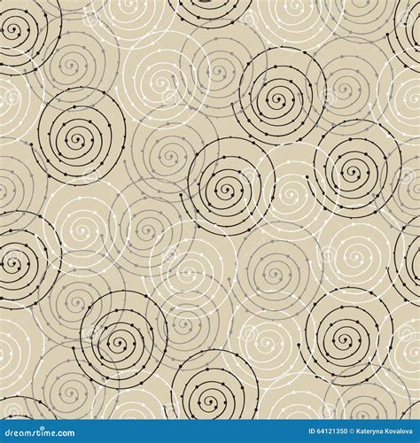 Seamless Pattern With Spiral Circle Stock Vector Illustration Of