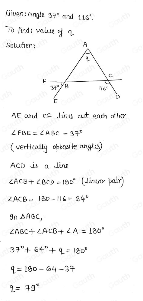 Solved Work Out The Size Of The Angle Marked Q In The Diagram Below Give Your Answer In