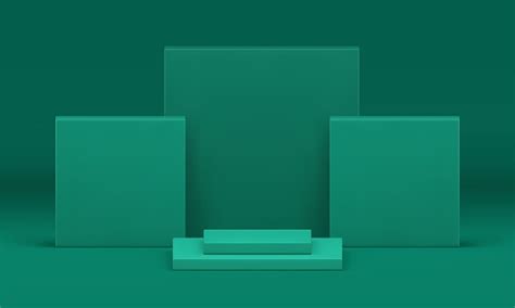 3d Podium Geometric Green Platform Award Arena Foundation For Event Celebration Realistic Vector