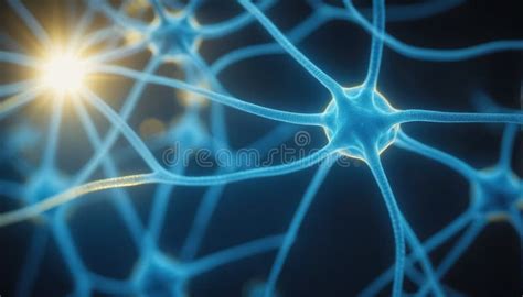 close up of a neuron or nerve cell integrated in the neuronal network