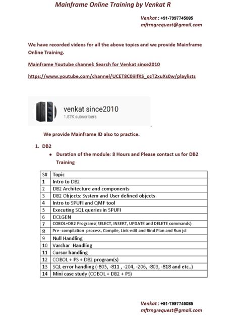 Db2 Training Mainframe Pdf