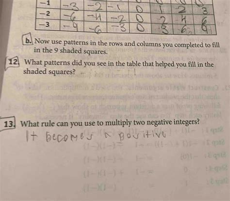 b now use patterns in the rows and columns you completed to fill in