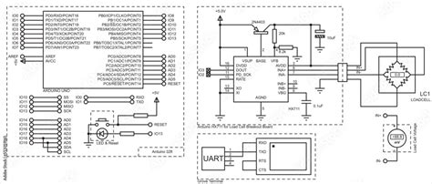 Vector Schematic Diagram Of An Electronic Device On The Arduino Connecting The Load Cell And
