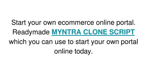 Ppt Myntra Clone Script Website Scripts Powerpoint Presentation Free Download Id10205805