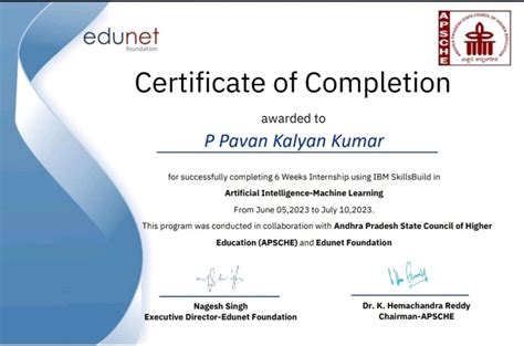 P Pavan Kalyan Kumar On Linkedin Ai Machinelearning Ibm Skillsbuild Internship