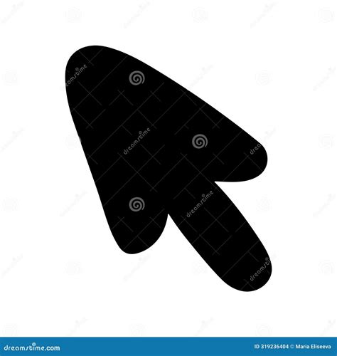 Doodle Arrow Click Icon Hand Drawn Mouse Cursor Vector Illustration Of Button Pointer In