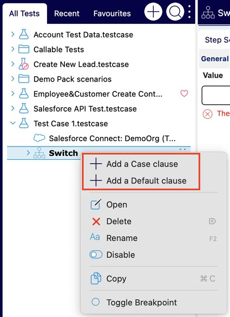 automation v3 switch test step provar documentation
