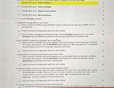 Solved A Cells A11c17 Name Vehicledata B Cells A11a17