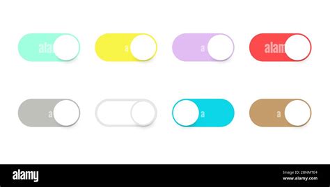 Buttons Toggle Switch Set Buttons Slider Switches Colored Bright Slider Buttons For