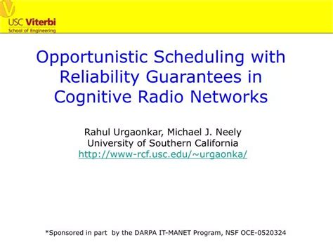 Ppt Opportunistic Scheduling With Reliability Guarantees In Cognitive