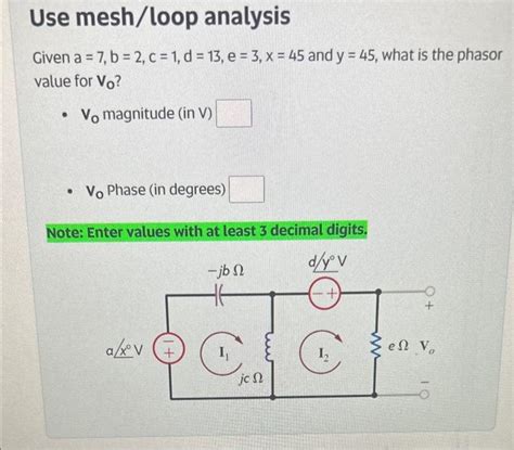 Solved Use Meshloop Analysis Given
