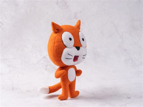 Scratch Cat Plush Handmade Soft Toy Inspired By Scratch Mascot T For Young Coder