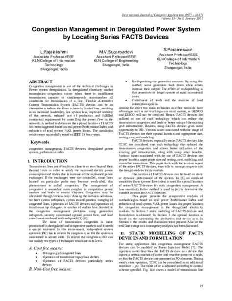 Pdf Congestion Management In Deregulated Power System By Locating