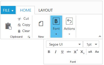 PHP Ribbon Control Syncfusion