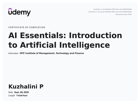 Artificialintelligence Ai Udemy Lifelonglearning Upskilling Kuzhalini P