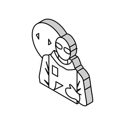 Computer Engineer Worker Isometric Icon Vector Illustration Stock