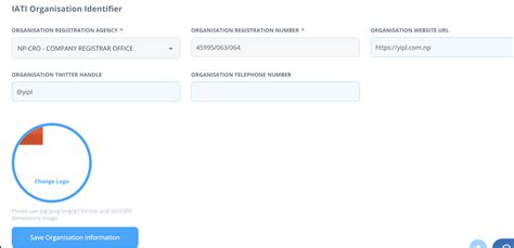 how to update organisation information aidstream