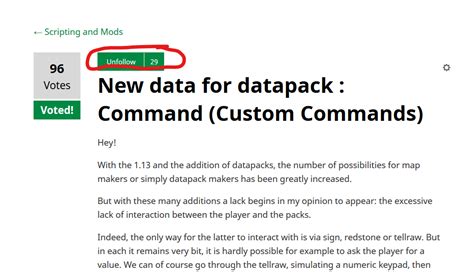 New Data For Datapack Command Custom Commands Minecraft Feedback