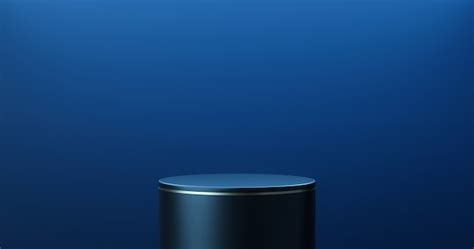 밝은 파란색 제품 무대 배경 또는 스튜디오 쇼케이스 배경으로 빈 현대 미술 방에 연단 받침대 디스플레이 3d 렌더링 프리미엄 사진