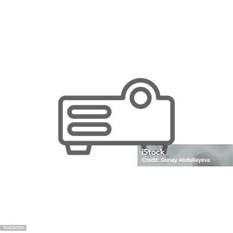 멀티미디어 프로젝터 연극 아이콘 극장 아이콘의 요소입니다 웹 사이트 디자인 및 개발 앱 개발을 위한 얇은 라인 아이콘 프리미엄 아이콘 Hd 포맷에 대한 스톡 벡터 아트 및