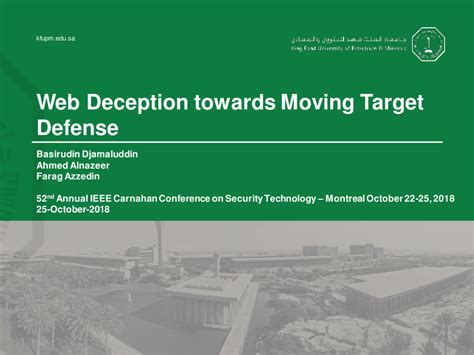 Pdf Web Deception Towards Moving Target Defense