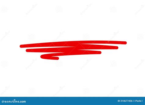 Line Marker Underline Shape Underlining With A Red Line Crossing Out Red Line Vector Stock