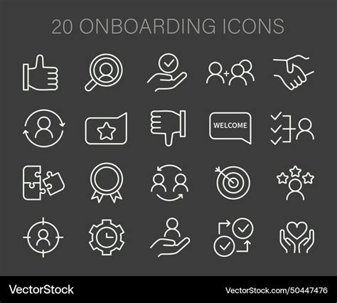 Onboarding Icons Set Depicting Key Steps Vector Image