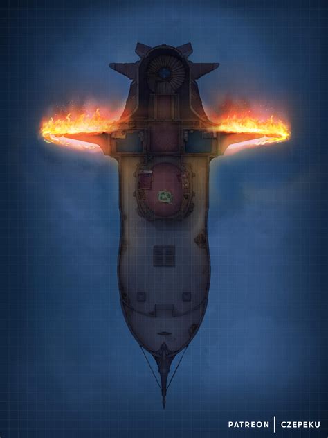 Elemental Airship Battlemap [36x48] R Eberron