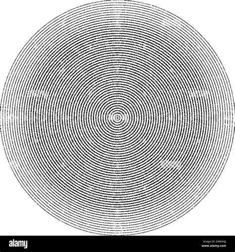 Abstract Concentric Circles Texture In Black And White Colors