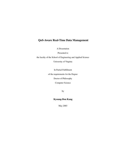 Pdf Qos Aware Real Time Data Management