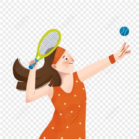 테니스를하는 소녀 Png 일러스트 무료 다운로드 Lovepik