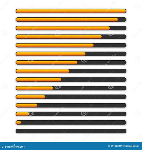 Progress Loading Bar Set On White Background Vector Stock Vector