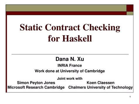 ppt static contract checking for haskell powerpoint presentation