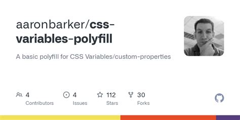 Github Aaronbarkercss Variables Polyfill A Basic Polyfill For Css Variablescustom Properties