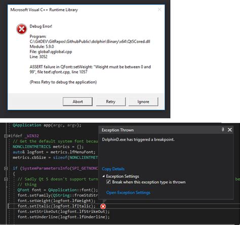 Emulator Issues Development Assertion Failure When Launching Dolphinqt Dirty Builds