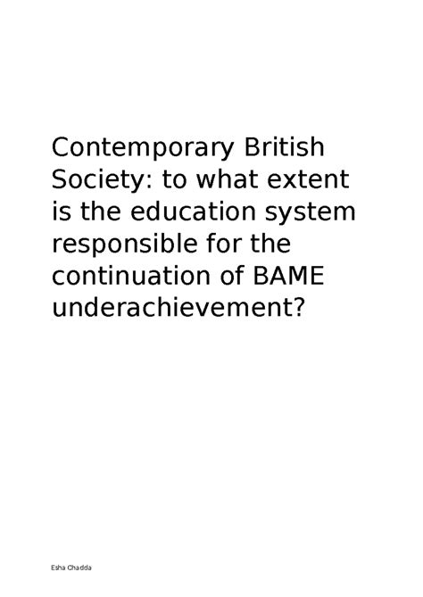 Dissertation For Epq Sociological Epq Contemporary British Society To What Extent Is The