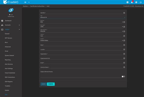 7 System — Freenas®113 U5 User Guide Table Of Contents