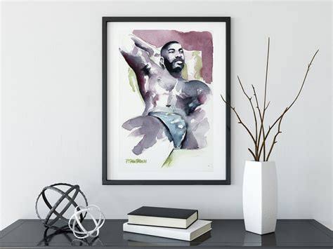 Homoerotic Fantasy Art Erotica Print Housewarming Ts For Etsy