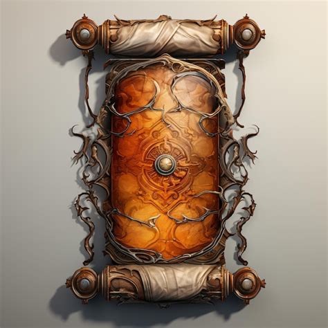 Premium Photo A Scrolled Scroll With A Gold And Brown Leather Cover