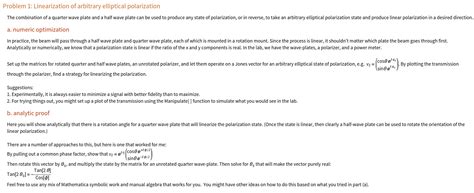 Solved Problem 1 Linearization Of Arbitrary Elliptical