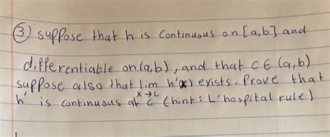 Solved Suppose That H Is Continuous On A B And Chegg