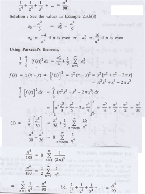 parseval s relation or theorem or identity examples